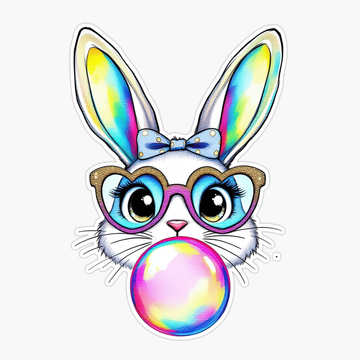 Maneki Cute Bunny Rabbit Ace Tie Dye Gles Girl Happy Easter Day Er ...