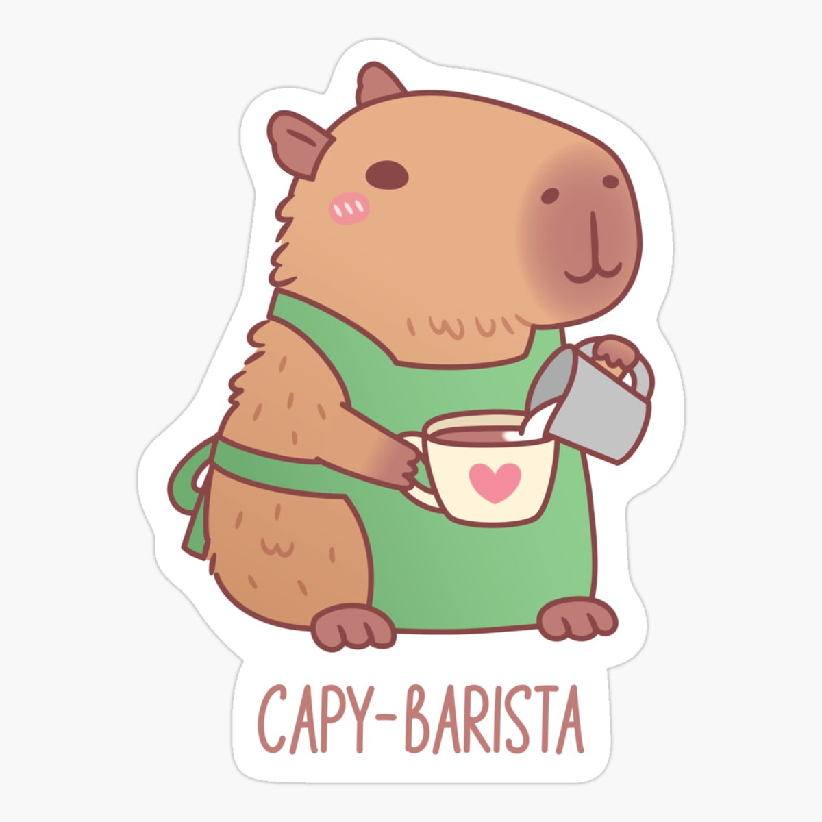 Maneki Cute Capybara Barista Making Coffee Er, Phone Decal Water Bottle ...