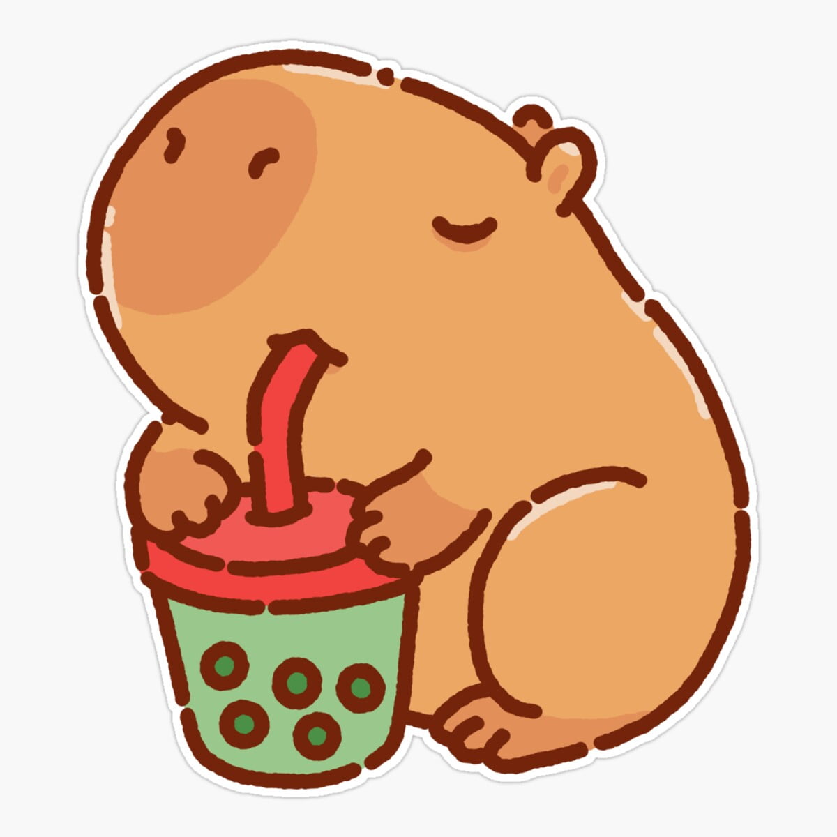 Maneki Cute Capybara Boba Tea , Bubble Tea Er, Phone Decal Water Bottle ...