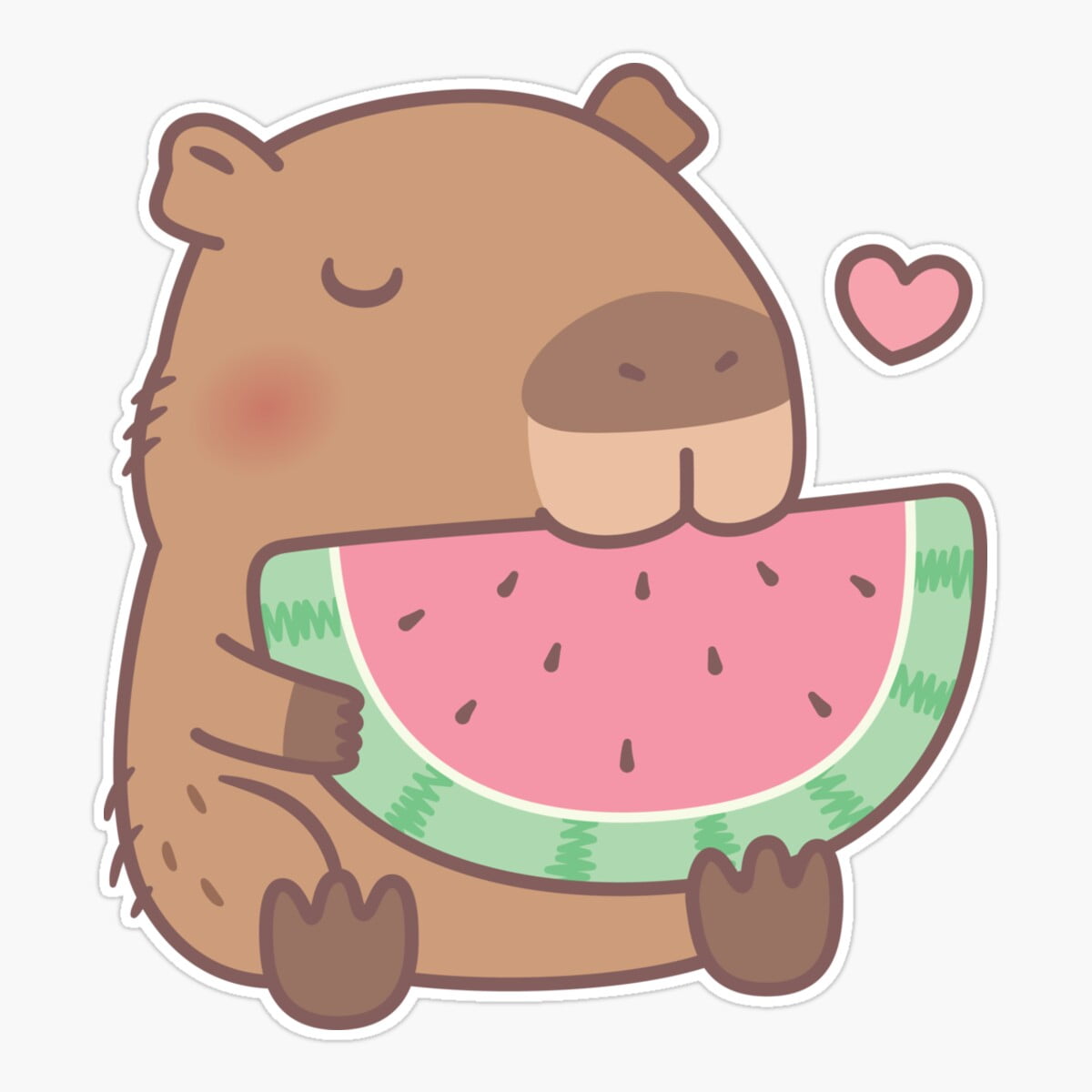 Maneki Cute Capybara Loves Waterm Er, Phone Decal Water Bottle Stickers ...