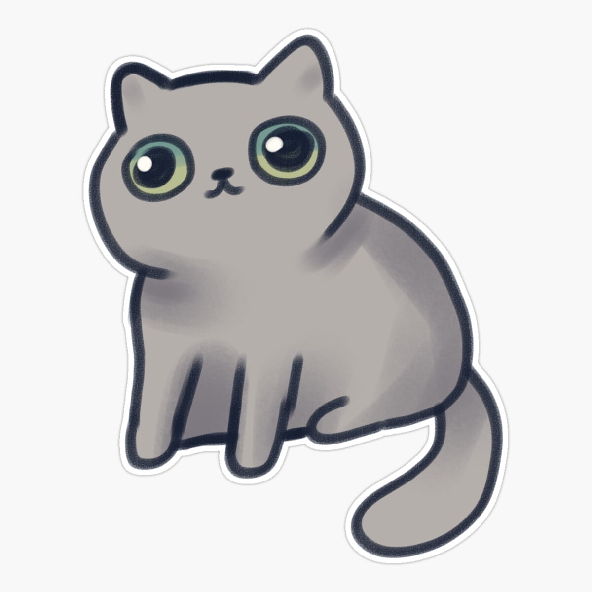 Maneki Cute Cat Drawing Sticker, Phone Decal Water Bottle Stickers Car ...