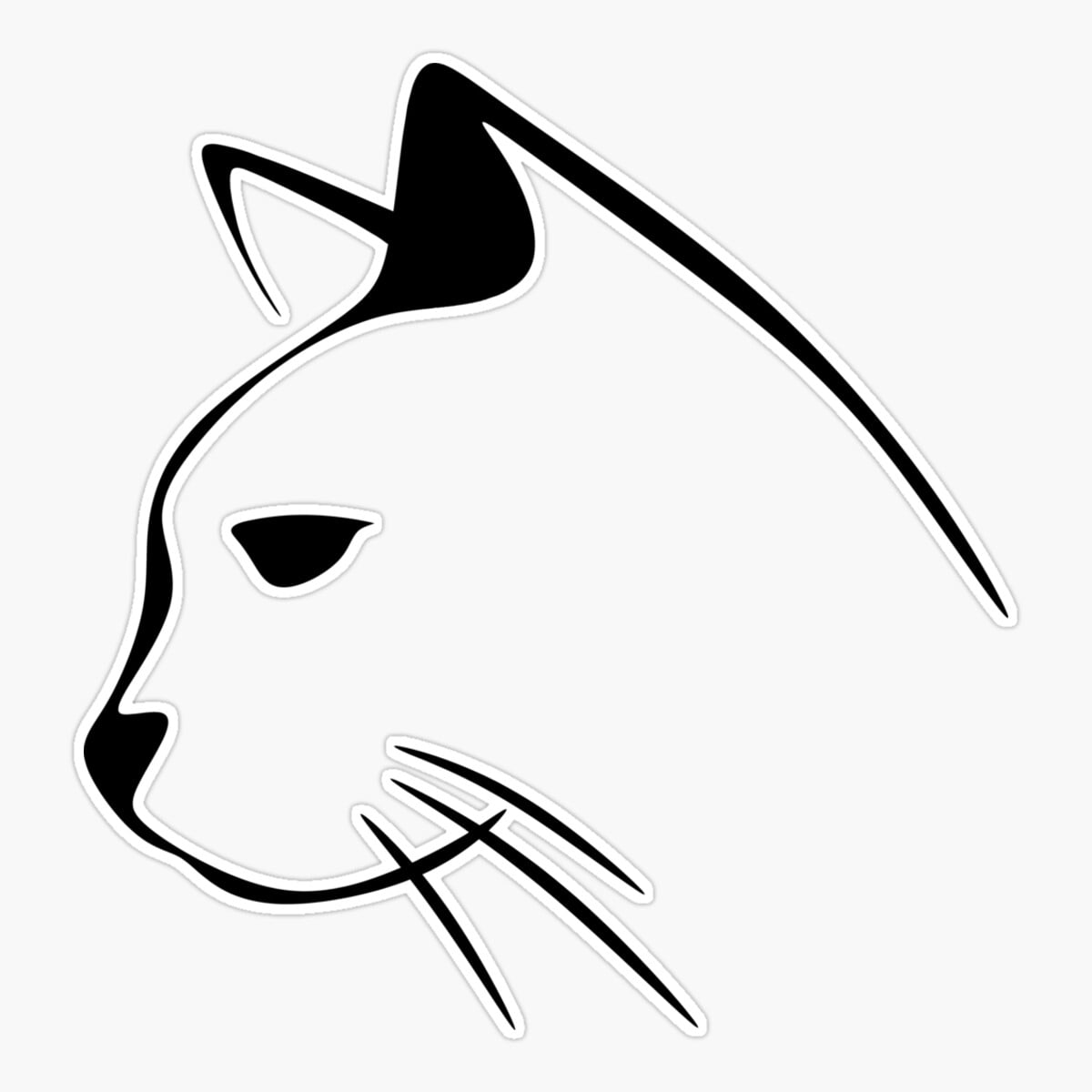 Maneki Cute Cat Silhouette Sticker, Phone Decal Water Bottle Stickers ...