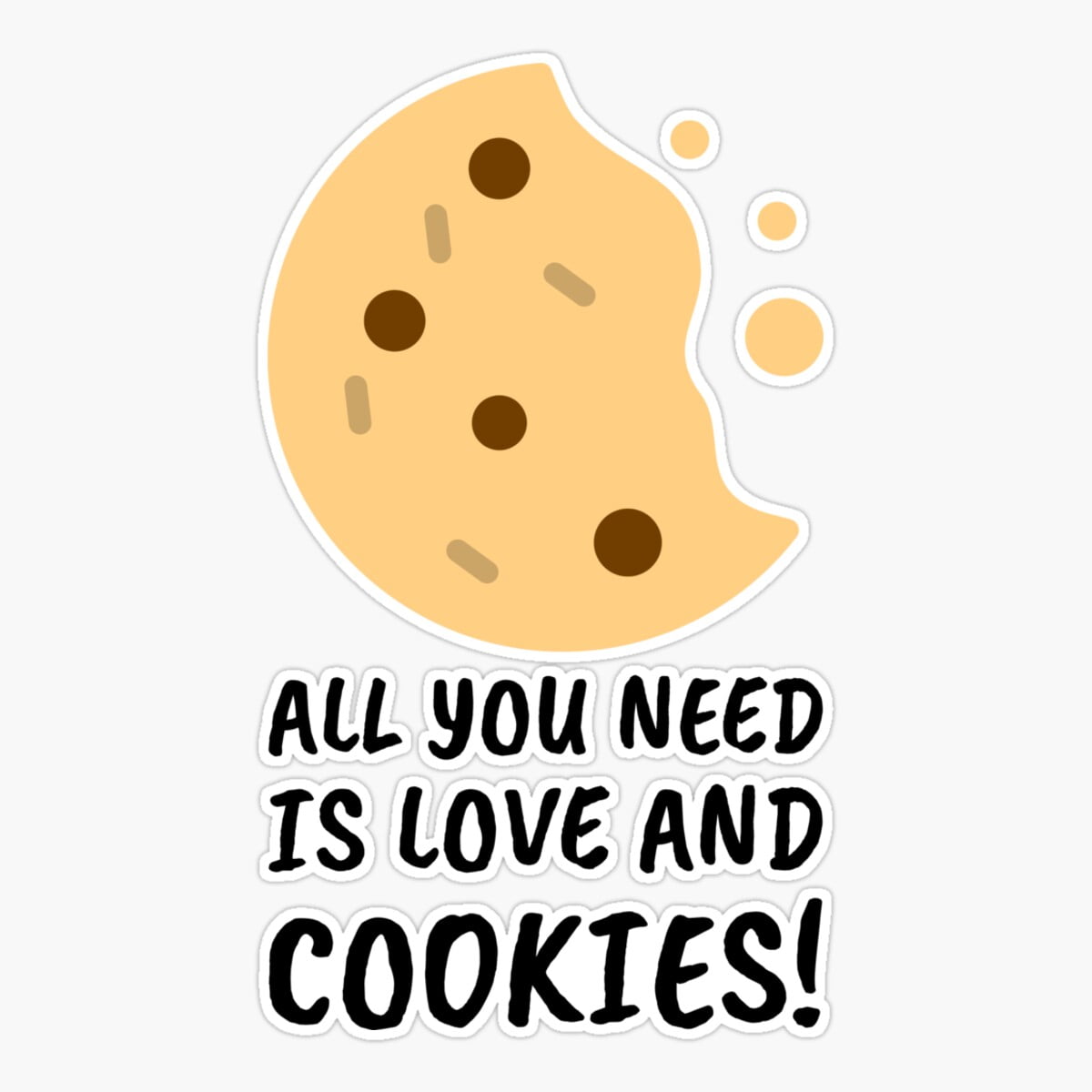 Maneki Cute Cookie Baking Quote Bite Mark Sticker, Phone Decal Water ...