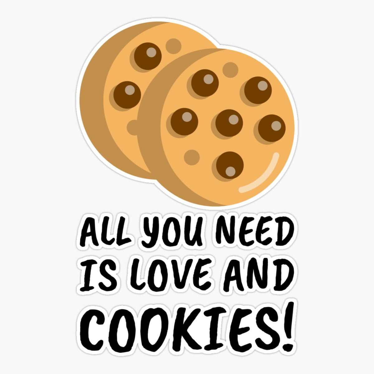 Maneki Cute Cookie Baking Quote Chocolate Chip Sticker, Phone Decal ...