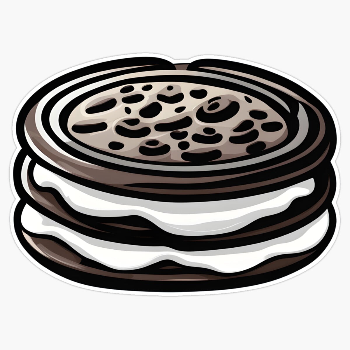 Maneki Cute Double Stack Oreo Cookie Er - Minimal Aesthetic Bakery Icon ...