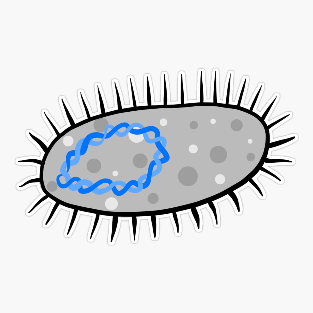 Maneki Cute E Coli Bacteria On White Er, Phone Decal Water Bottle ...