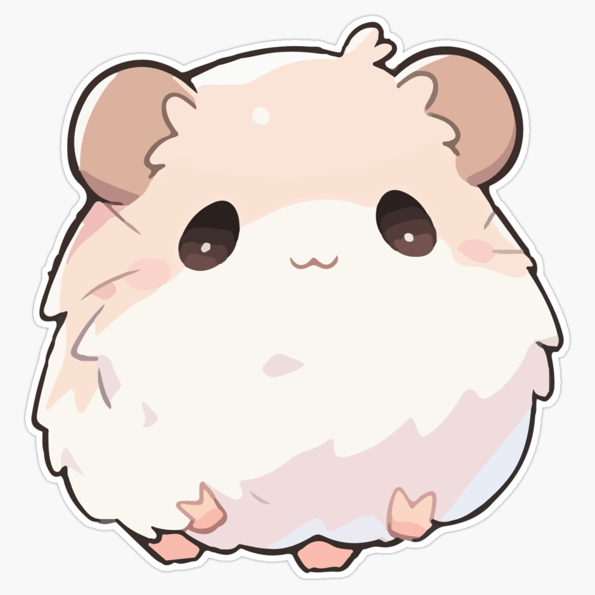 Maneki Cute Fluffy Hamster Boo Er, Phone Decal Water Bottle Stickers ...