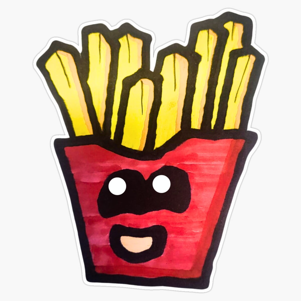 Maneki Cute Fries Chips Er Image Er, Phone Decal Water Bottle Stickers ...