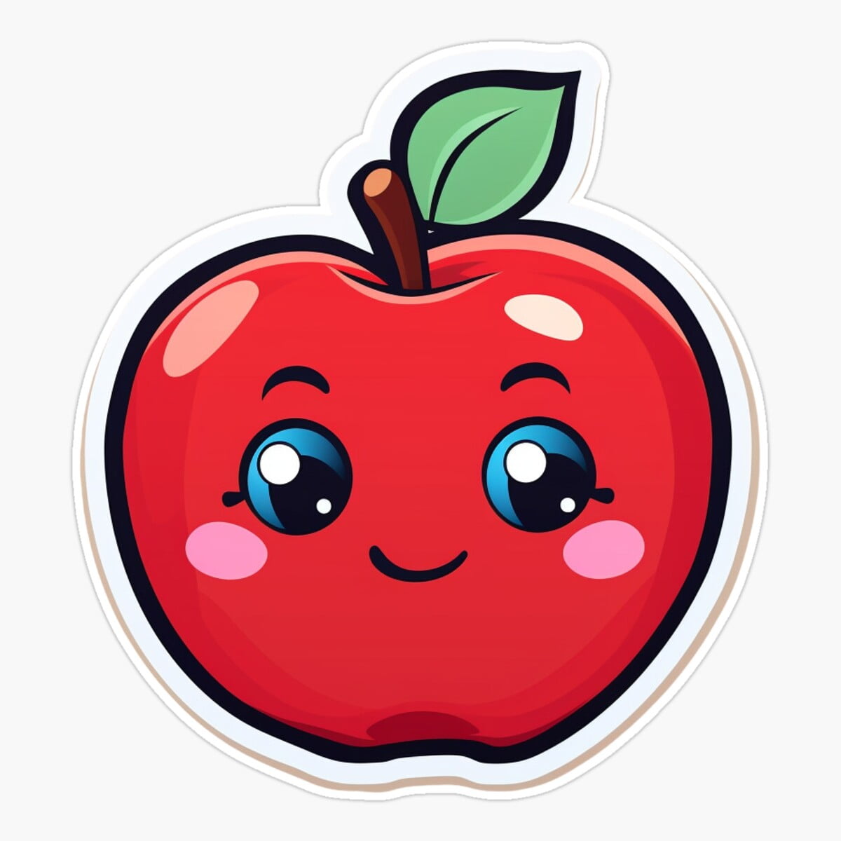 Maneki Cute Fruit Apple Er, Phone Decal Water Bottle Stickers Car ...