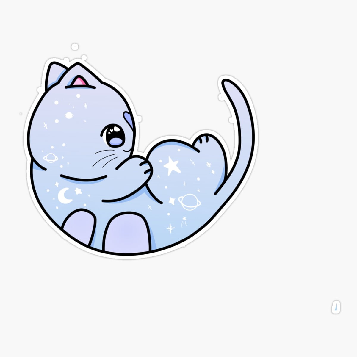 Maneki Cute Galaxy Cat (Aphmau Plush Inspired) Sticker, Phone Decal ...