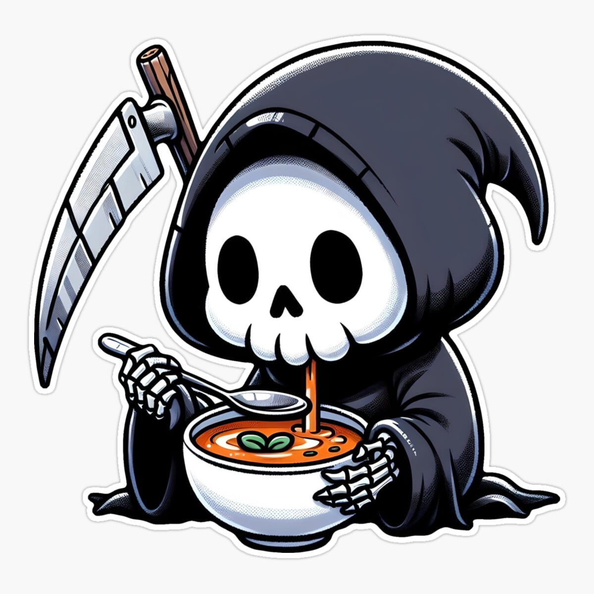 Maneki Cute Grim Reaper Soup | Unny Yummy Ood Er, Phone Decal Water ...