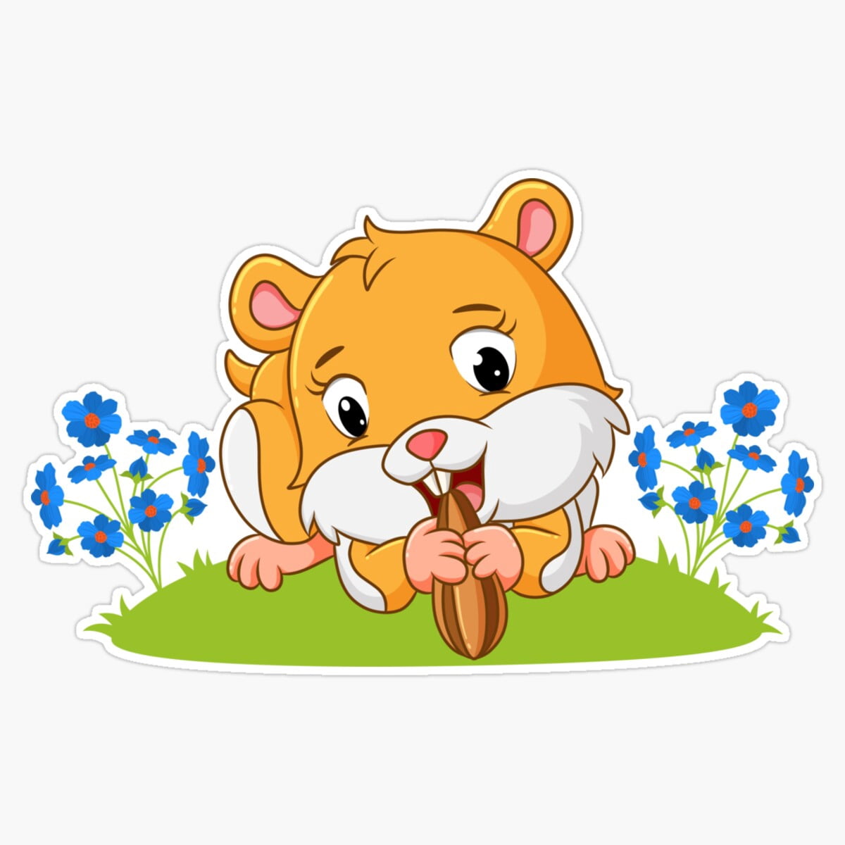 Maneki Cute Hamster Eating, Cartoon Hamster Eating, Hamster Eating Seed ...