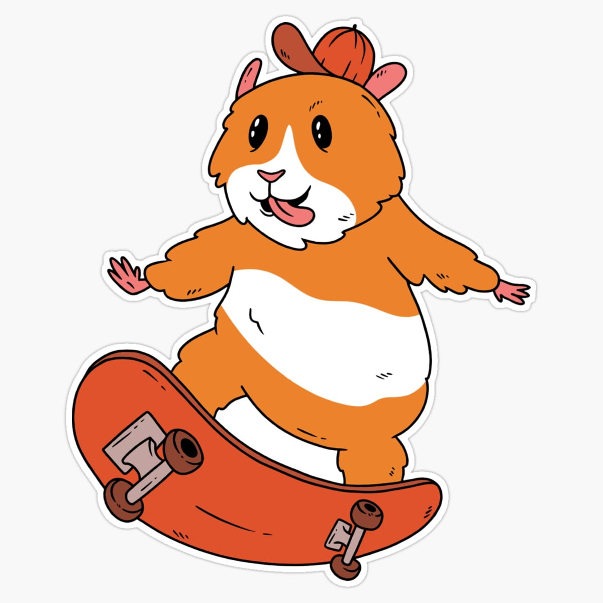 Maneki Cute Hamster Skating Er, Phone Decal Water Bottle Stickers Car ...