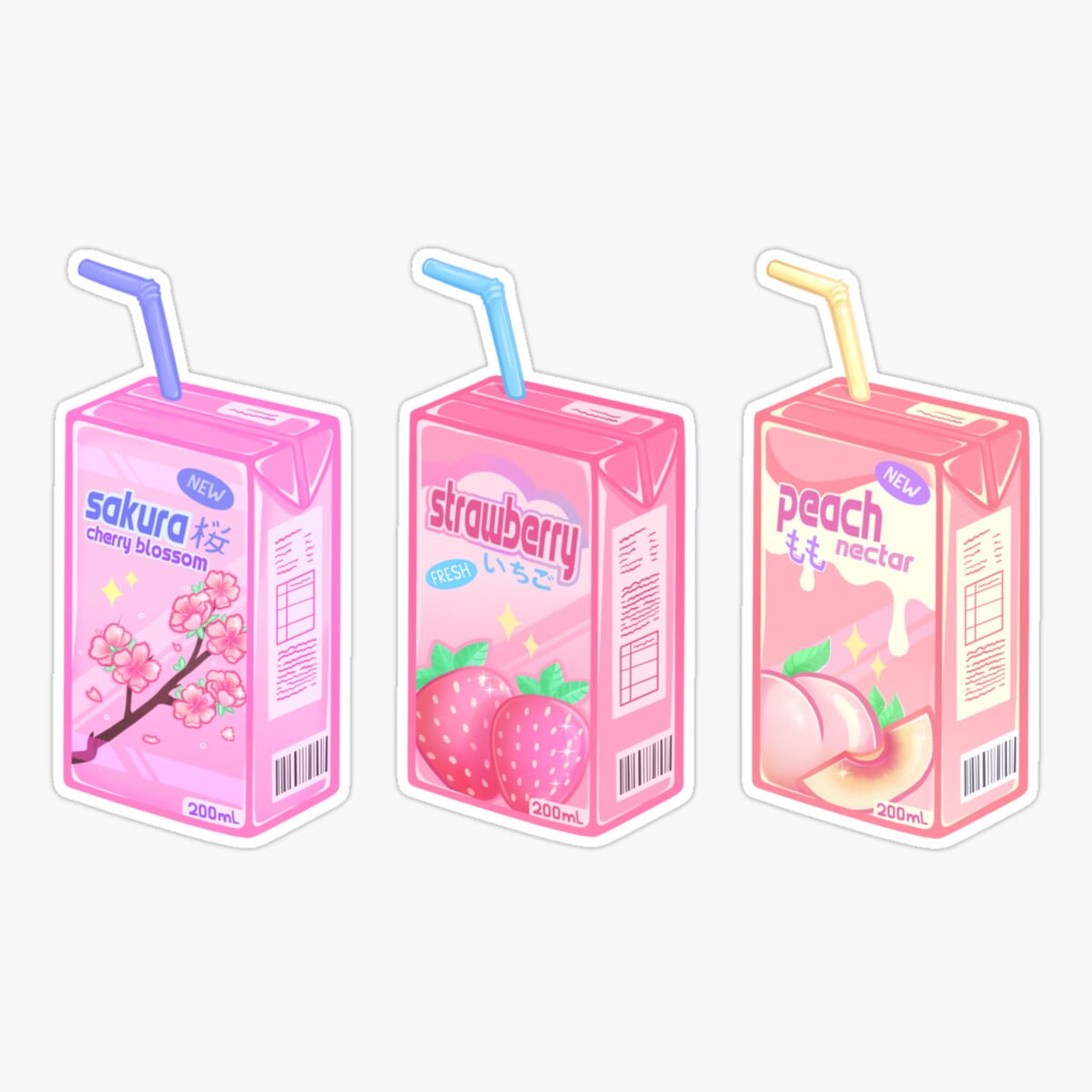 Maneki Cute Juice Box Er Pack Er, Phone Decal Water Bottle Stickers Car ...