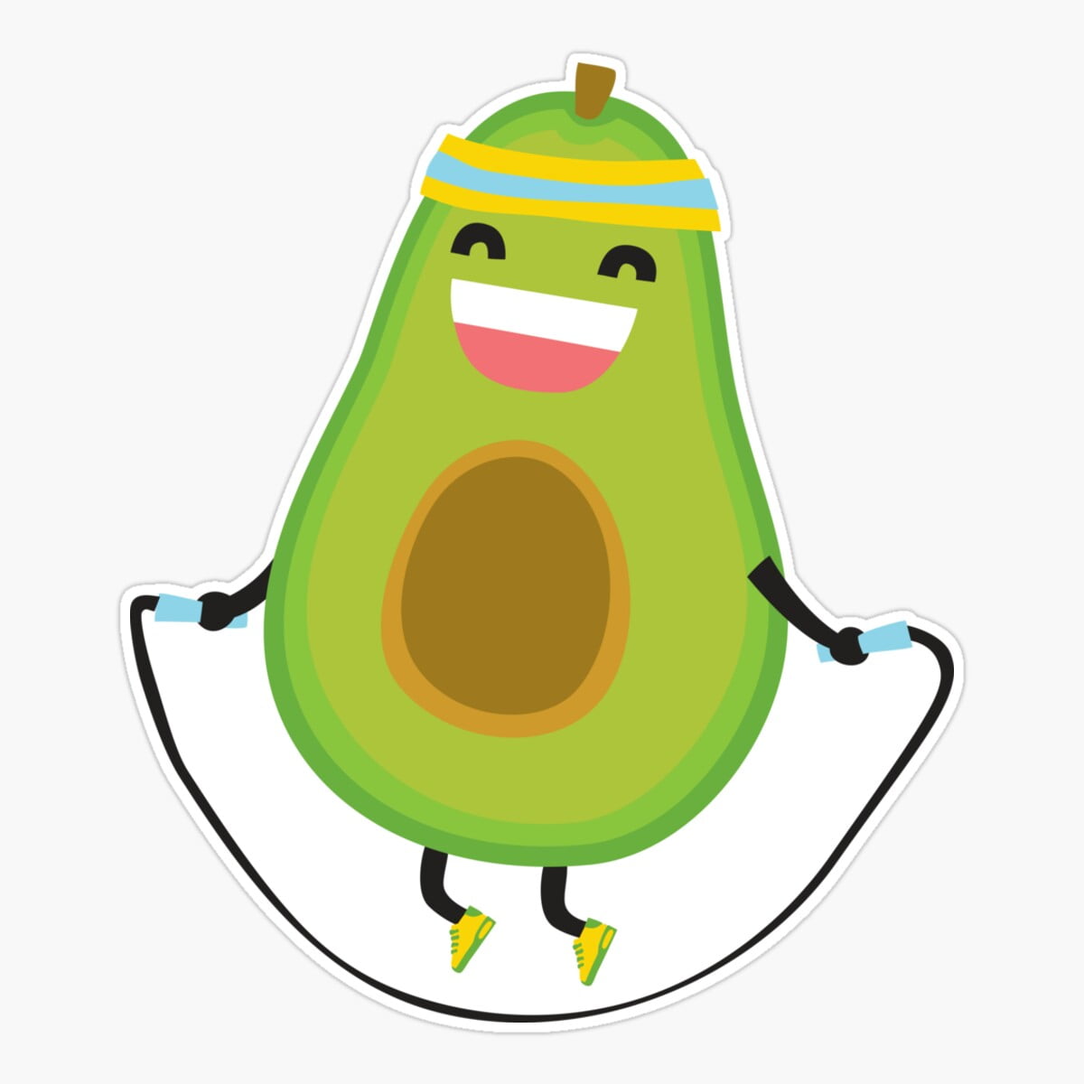 Maneki Cute Kawaii Fitness Avocado Rope Jumping Er, Phone Decal Water ...