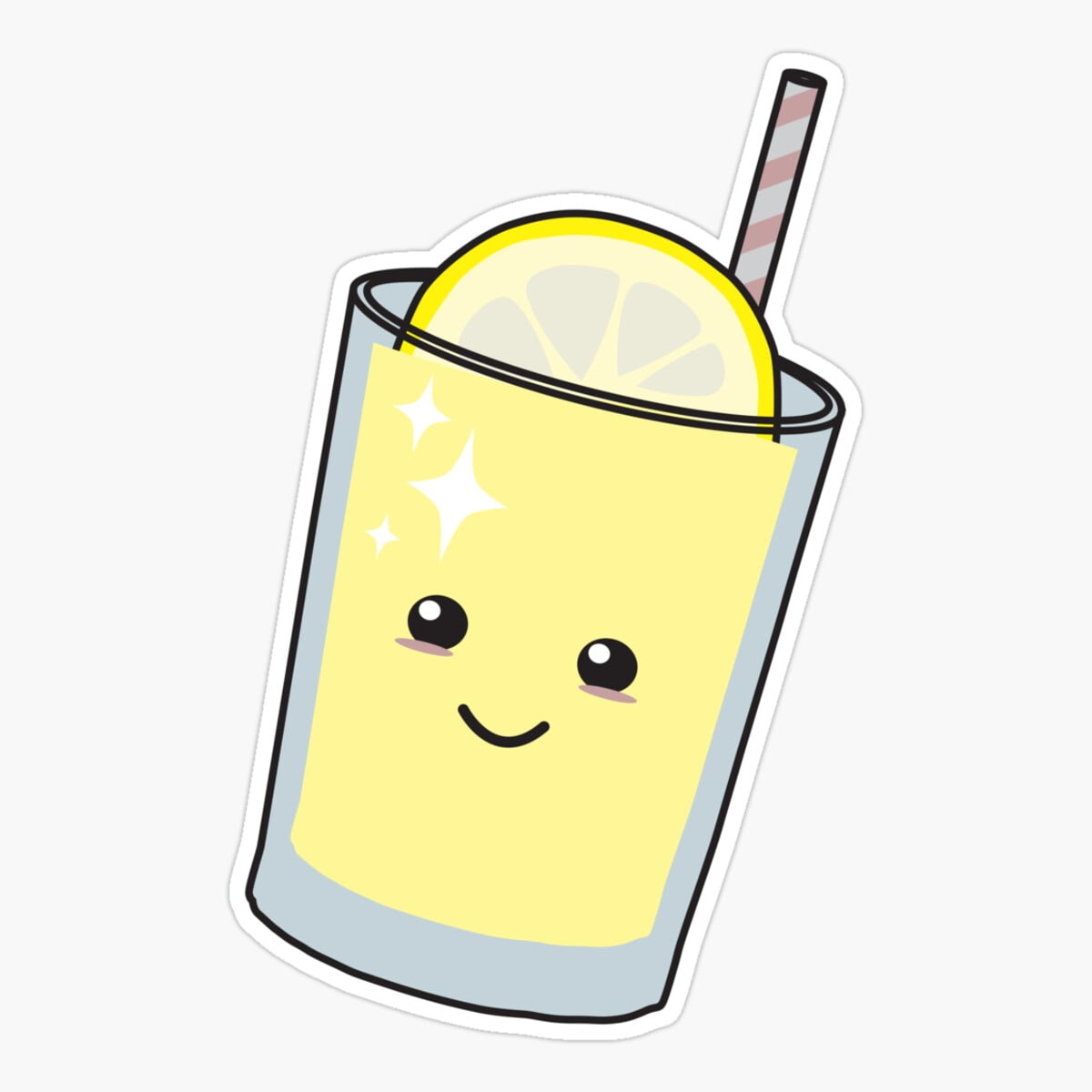 Maneki Cute Kawaii Lemonade Graphic Illustrations Design Sticker, Phone ...