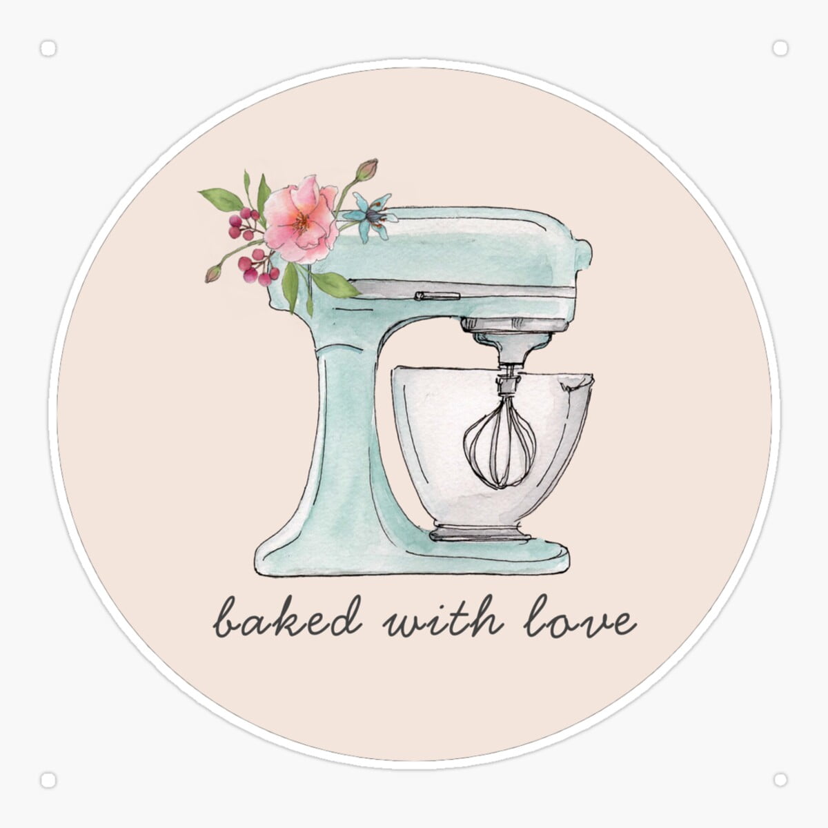 Maneki Cute Kitchen Stand Mixer Sticker, Phone Decal Water Bottle ...