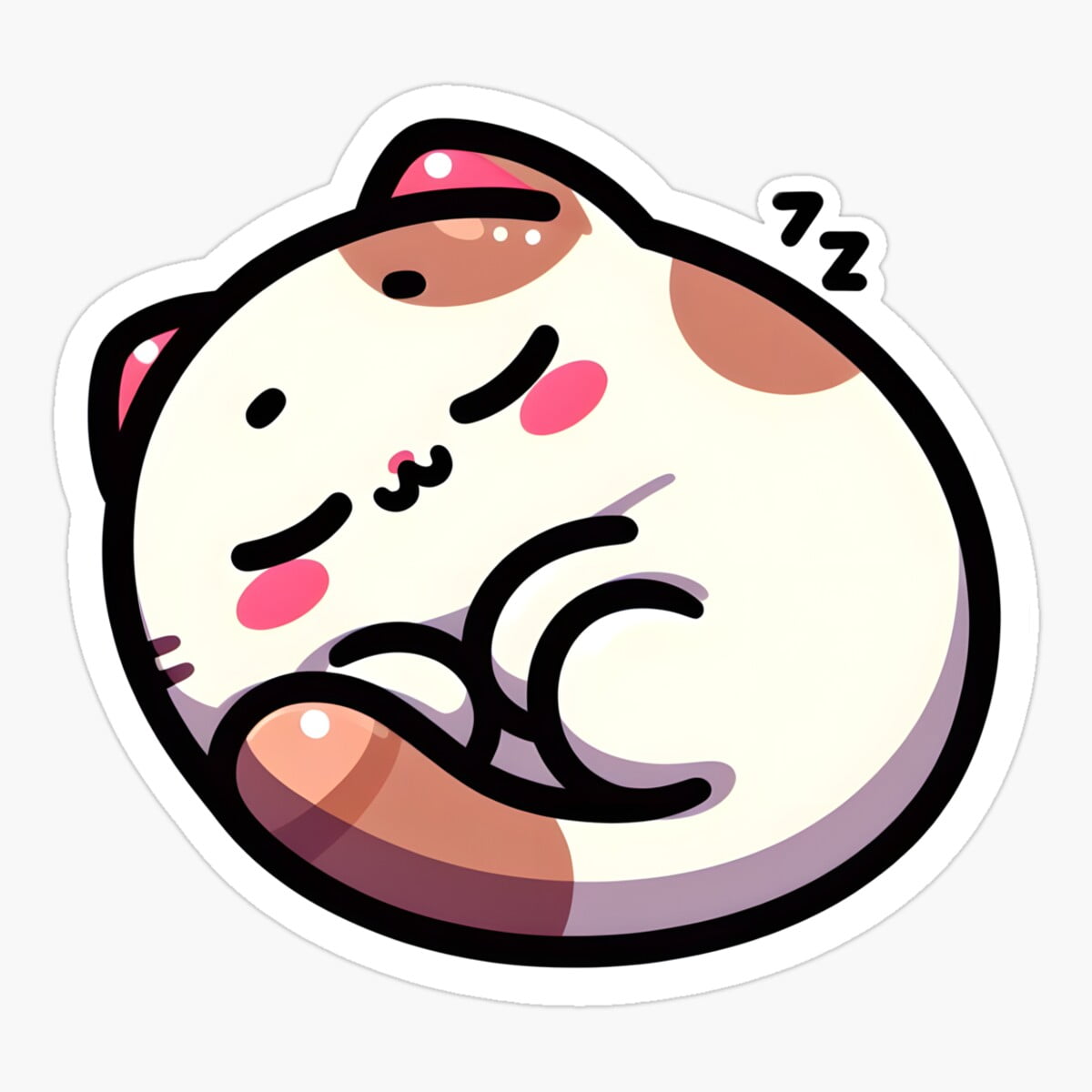 Maneki Cute Meow Sleeping Sticker, Phone Decal Water Bottle Stickers ...