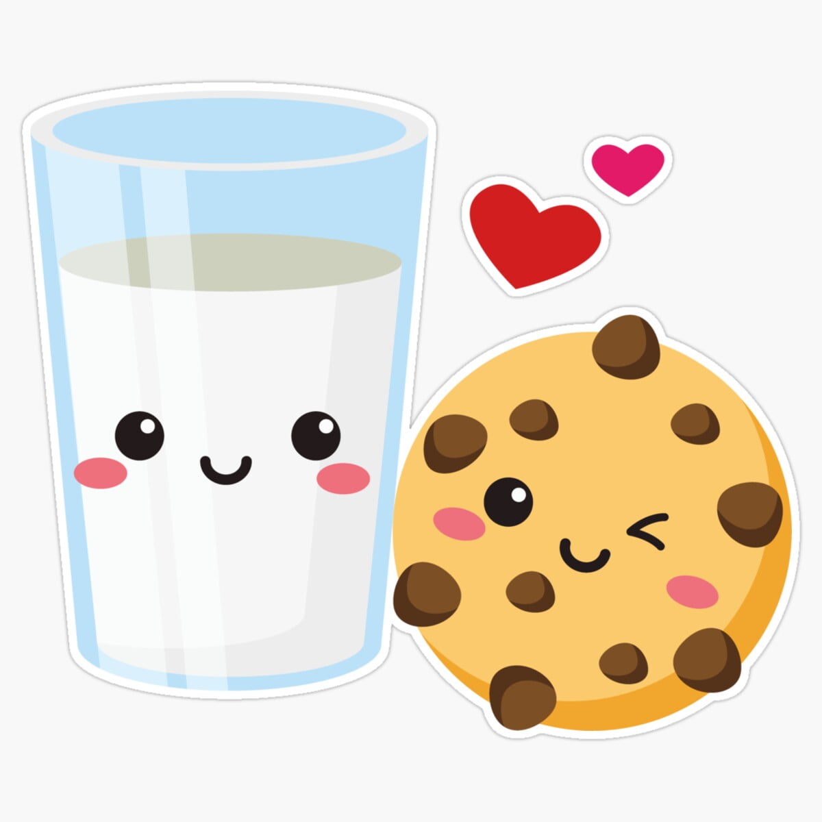 Maneki Cute Milk & Cookie Chocolate Chip Snack Breakfast Blushing Food ...