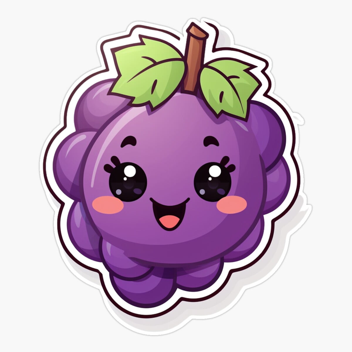 Maneki Cute Purple Grapes Fruit Design Er, Phone Decal Water Bottle ...