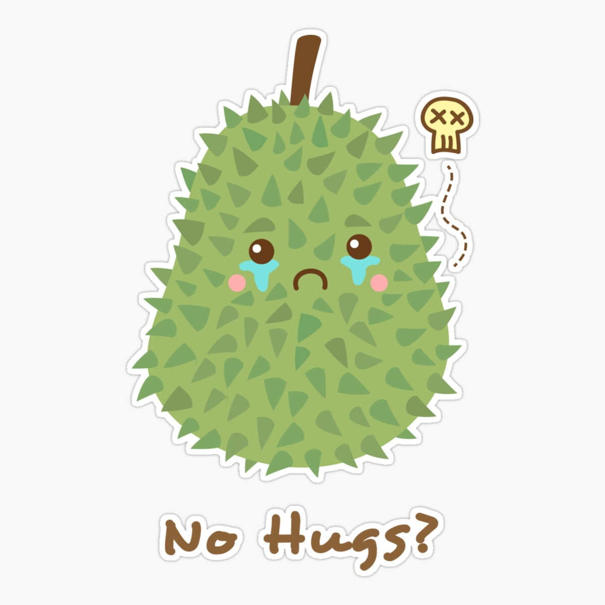 Maneki Cute Sad Durian With No Hugs Er, Phone Decal Water Bottle ...