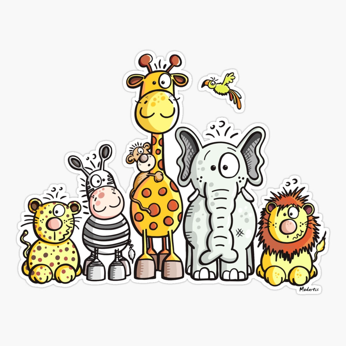 Maneki Cute Safari Team Er, Phone Decal Water Bottle Stickers Car Decals, Funny Birthday Gift ...