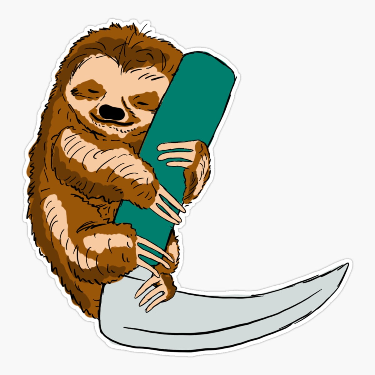 Maneki Cute Sloth With A Macintosh Blade Er, Phone Decal Water Bottle ...