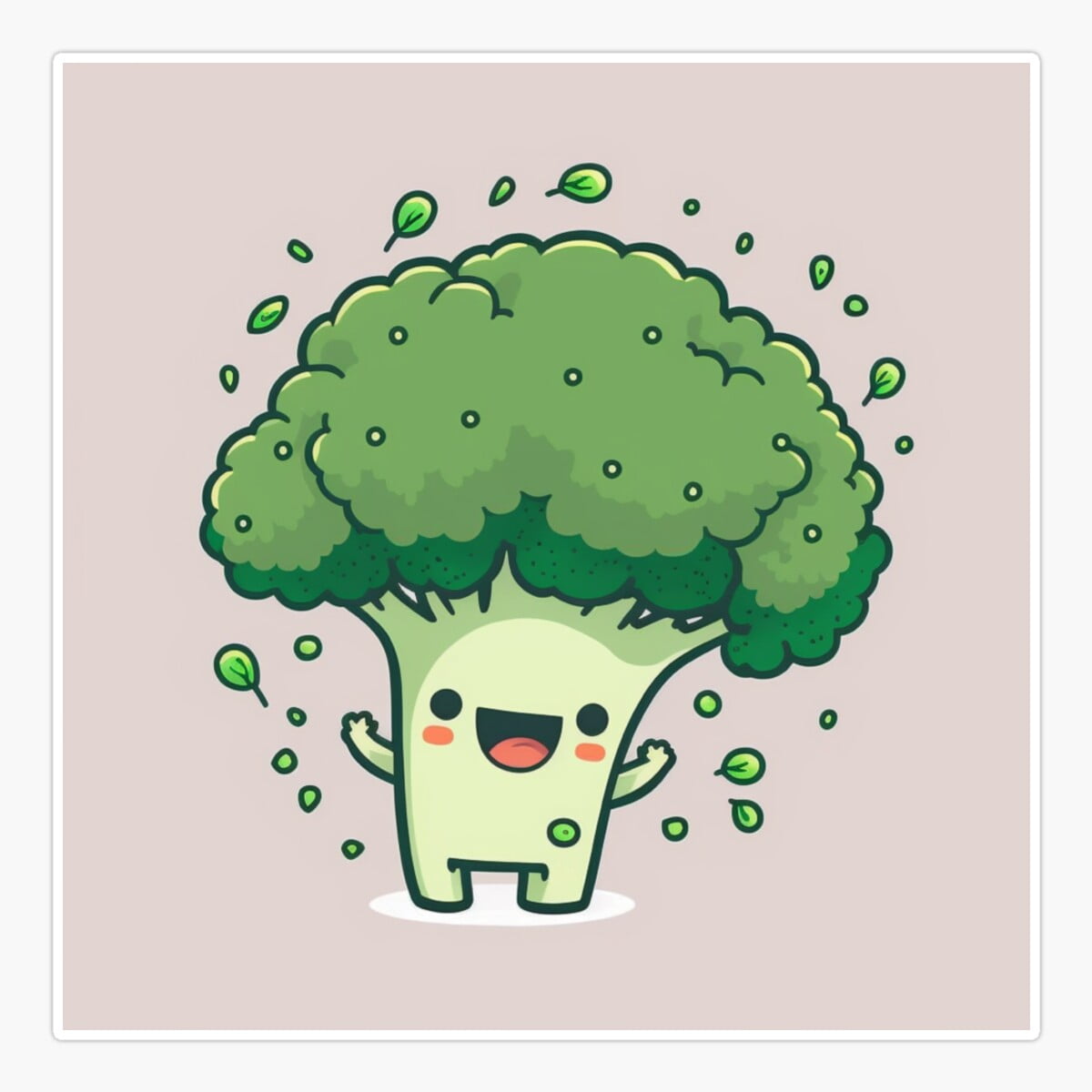 Maneki Cute Smiling Broccoli Er, Phone Decal Water Bottle Stickers Car ...