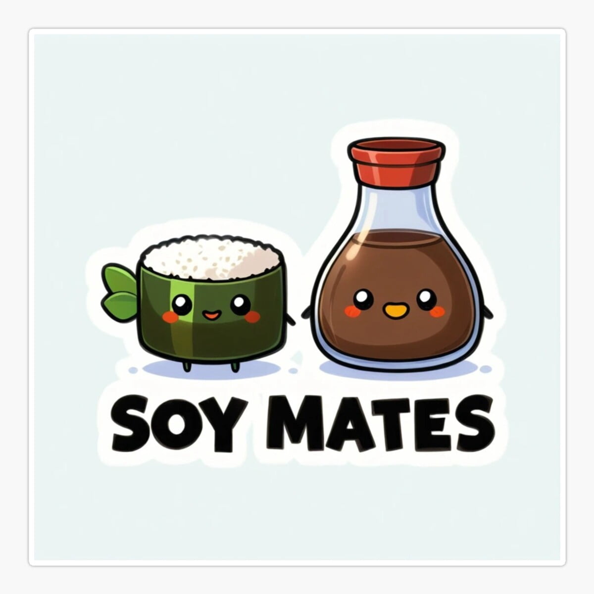 Maneki Cute Soy Sauce Design Sticker, Phone Decal Water Bottle Stickers ...