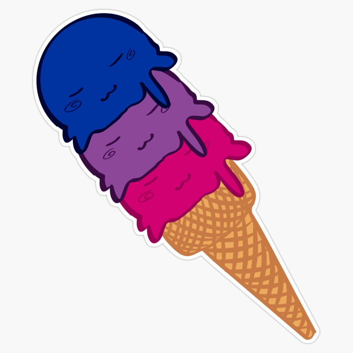 Maneki Cute Subtle Bi Pride Ice Cream Er, Phone Decal Water Bottle ...