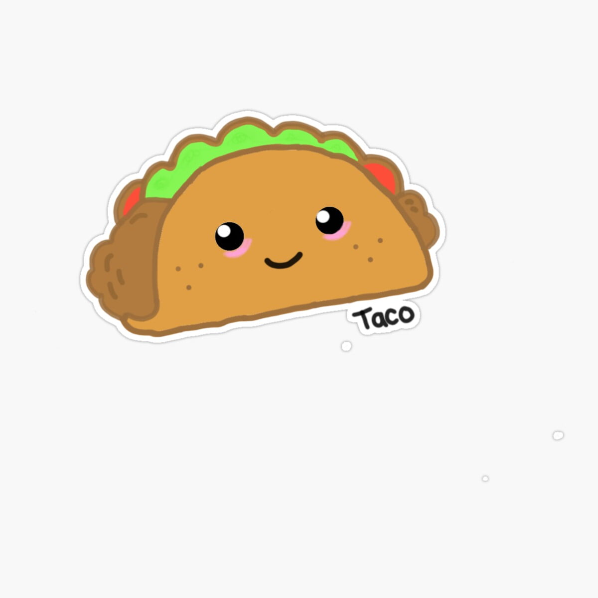 Maneki Cute Taco With A Ace Sticker, Phone Decal Water Bottle Stickers ...