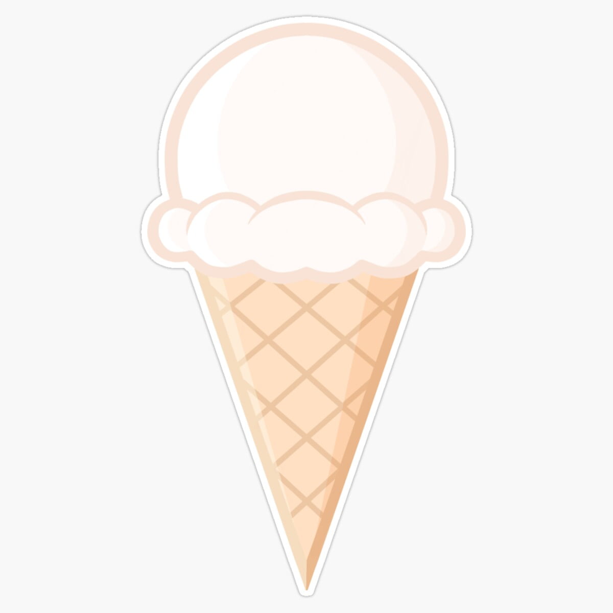 Maneki Cute Vanilla Ice Cream Cone Er, Phone Decal Water Bottle ...