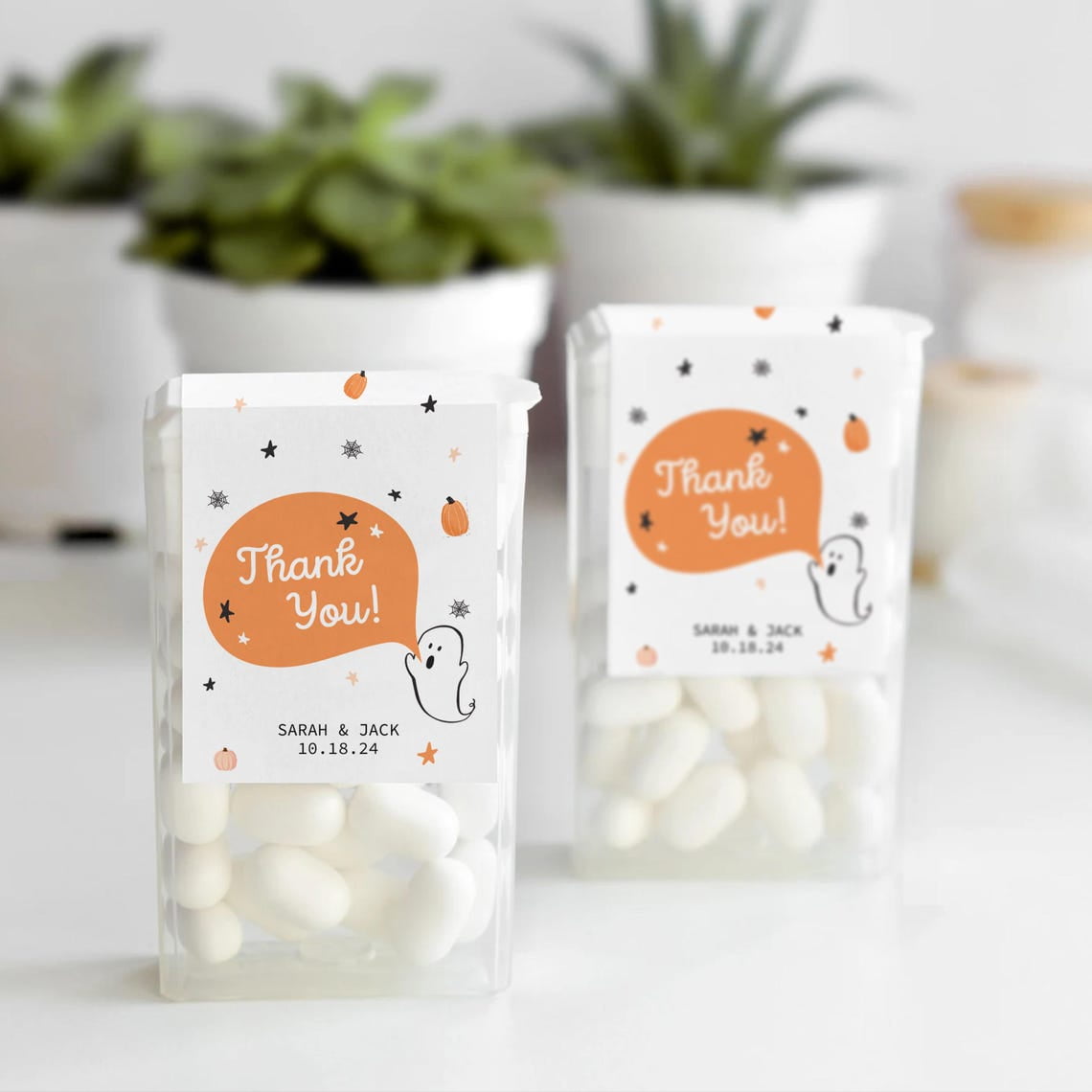 Maneki Cute Wedding Favors Mint Labels, Cute Ghost Thank You Ers ...