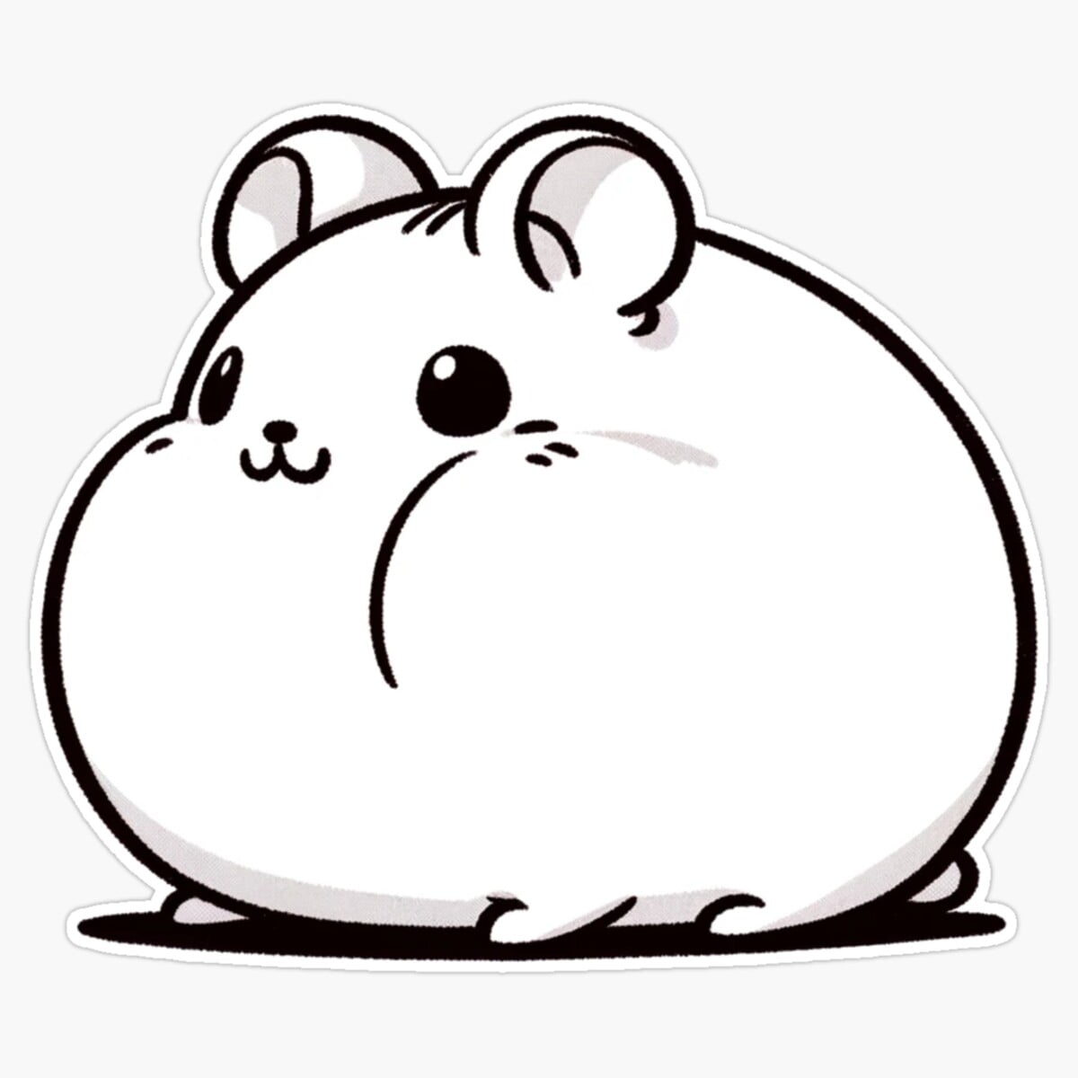 Maneki Cute White Gerbil Hamster Er, Phone Decal Water Bottle Stickers ...