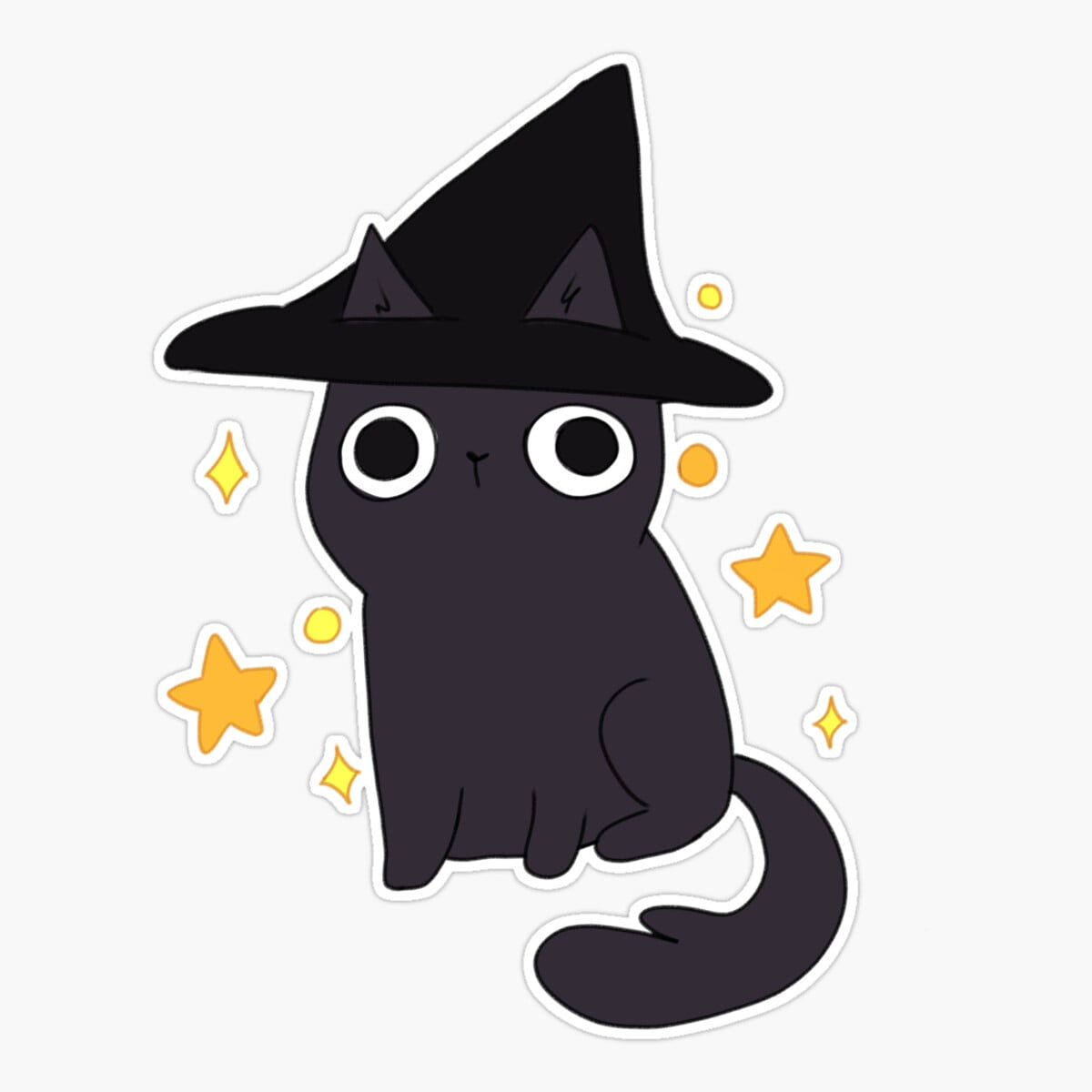 Maneki Cute Wizard Cat Sticker, Phone Decal Water Bottle Stickers Car ...