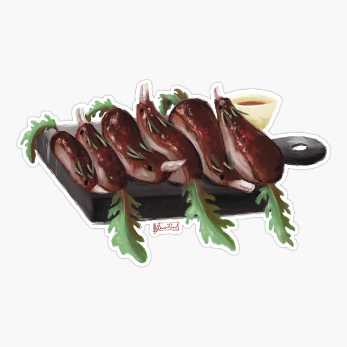 Maneki Cuts O Meat: Ribs Sticker, Phone Decal Water Bottle Stickers Car ...