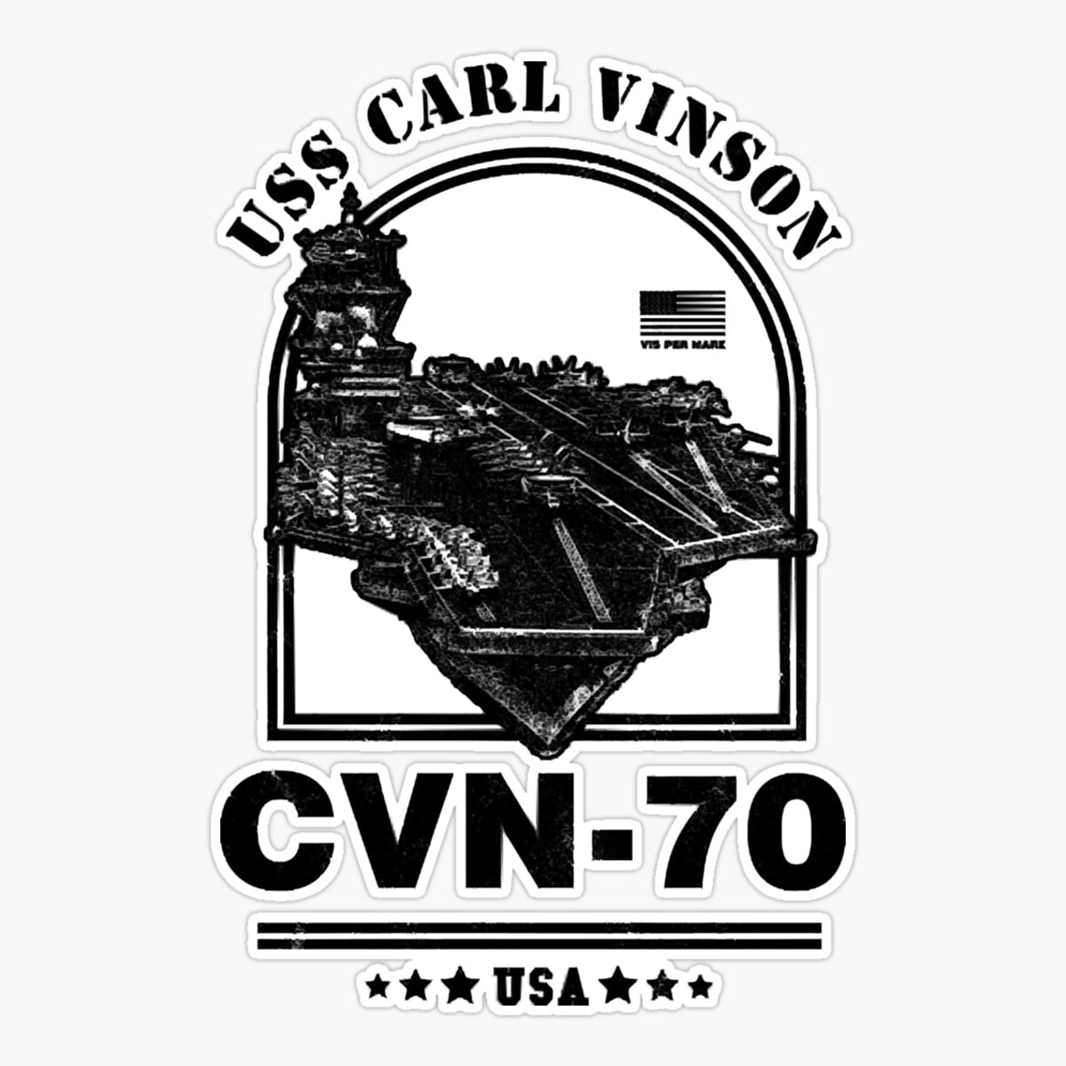 Maneki Cvn-70 Uss Carl Vinson Er, Phone Decal Water Bottle Stickers Car ...