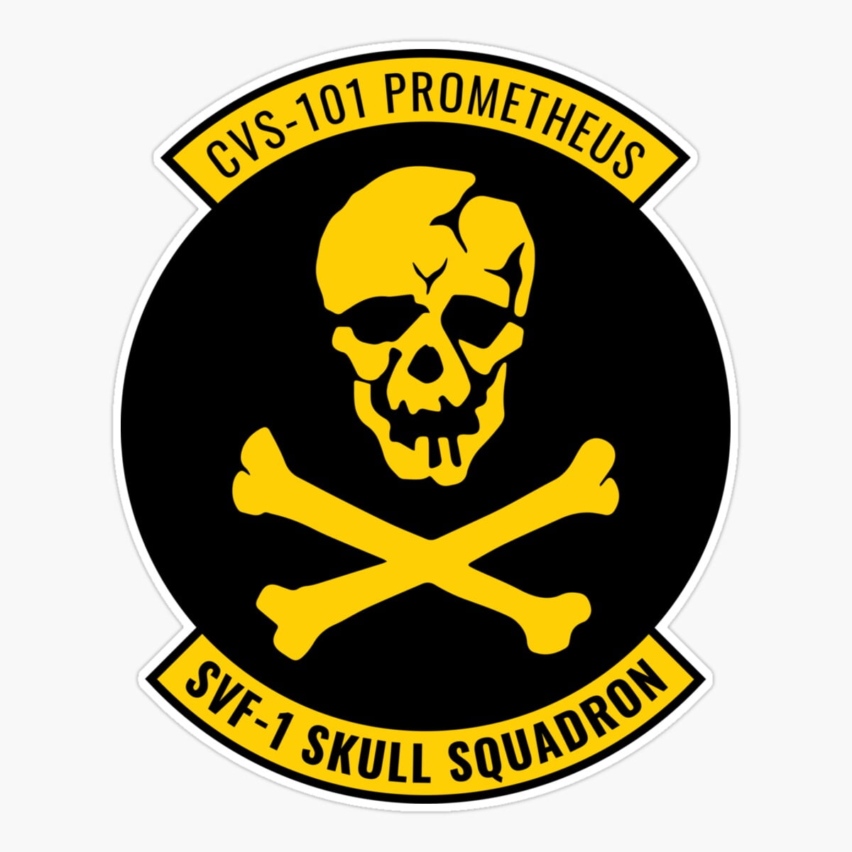 Maneki Cvs-101 Prometheus Sv-1 Skull Squadron Patch Er, Phone Decal Water Bottle Stickers Car ...