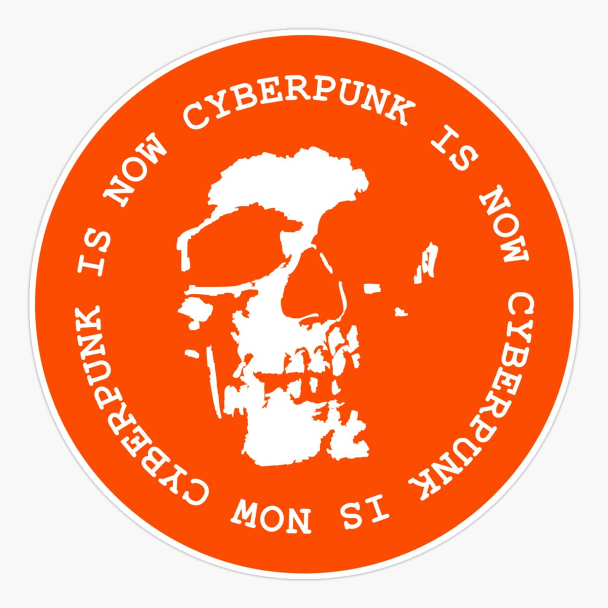 Maneki Cyberpunk Is Now Skull - Orange Er, Phone Decal Water Bottle ...