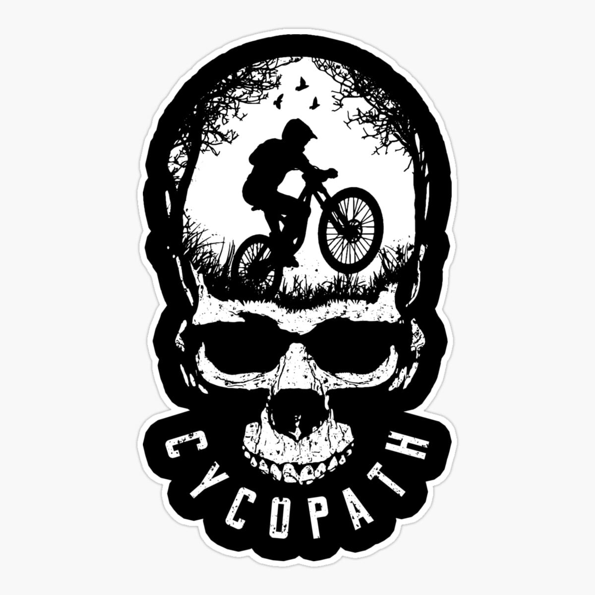 Maneki Cycopath Mountain Bike Unny Mtb Biker Biking Goth Skull Er ...
