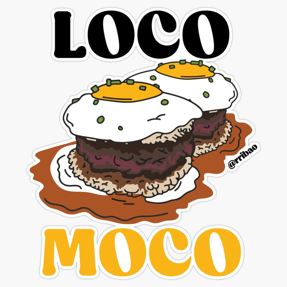 Maneki Da Loco Moco Er, Phone Decal Water Bottle Stickers Car Decals, Funny Birthday Gift ...
