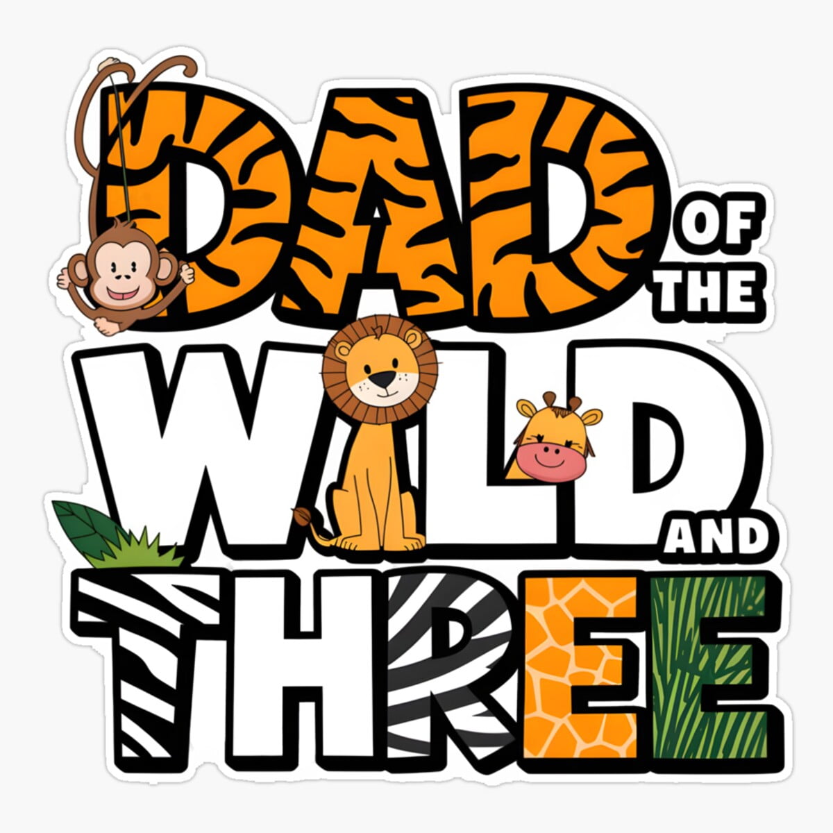 Maneki Dad Of The Wild And Three | Funny Jungle Safari Dad T-Shirt ...