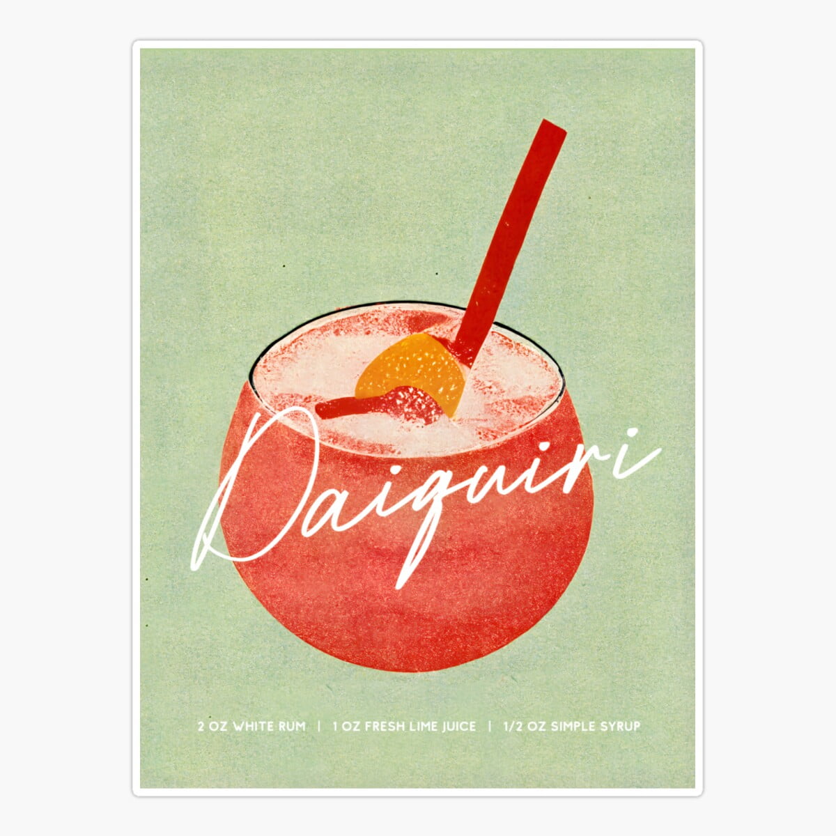 Maneki Daiquiri Retro Cocktail Poster Tropic Bowl Bar Prints, Vintage ...