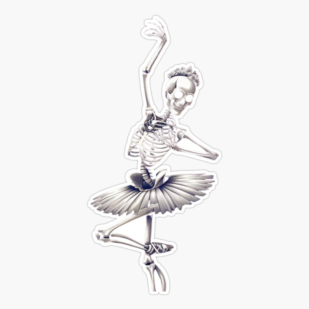 Maneki Dancing Skeleton - Ballet Or Ghost Er, Phone Decal Water Bottle ...