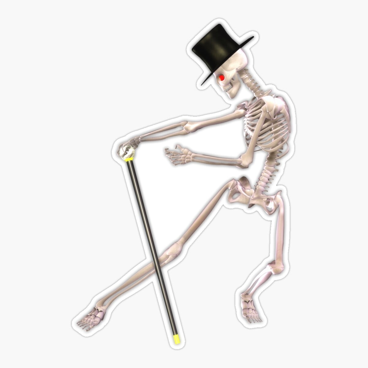 Maneki Dancing Skeleton With Cane Er, Phone Decal Water Bottle Stickers ...