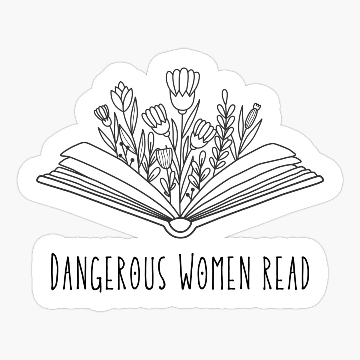 Maneki Dangerous Women Read Sticker, Phone Decal Water Bottle Stickers ...