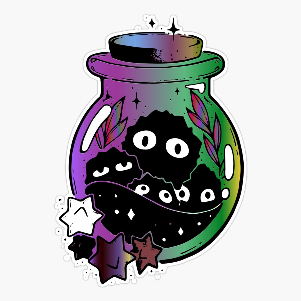 Maneki Dark Elixir Potion In A Gl Jar, Magic Sticker, Phone Decal Water ...