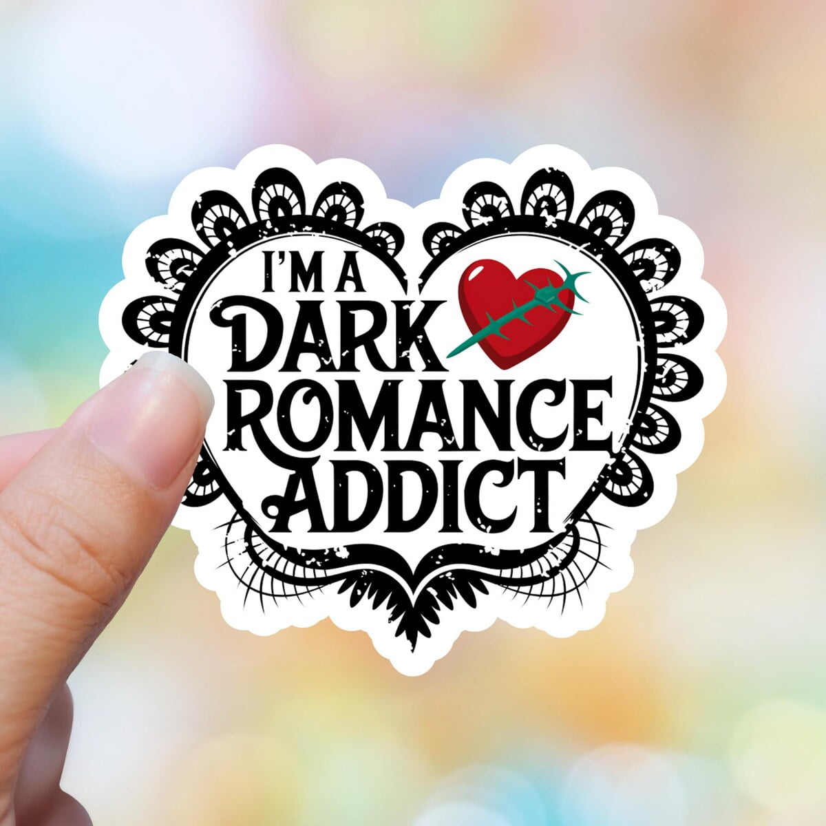 Maneki Dark Romance Addict, Heart Bookish Sticker, Smut Sticker, Gift ...