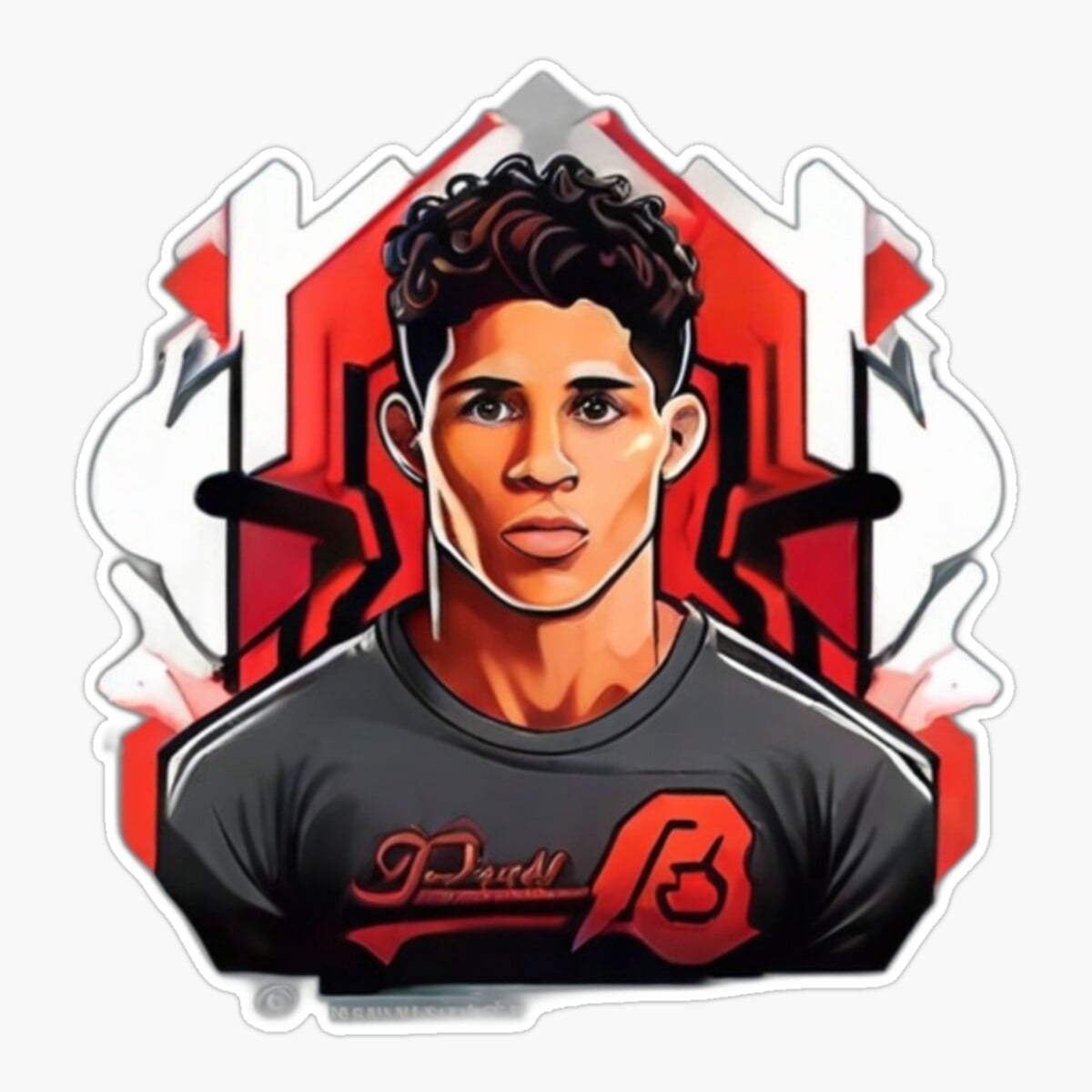 Maneki David Benavidez Sticker, Phone Decal Water Bottle Stickers Car ...