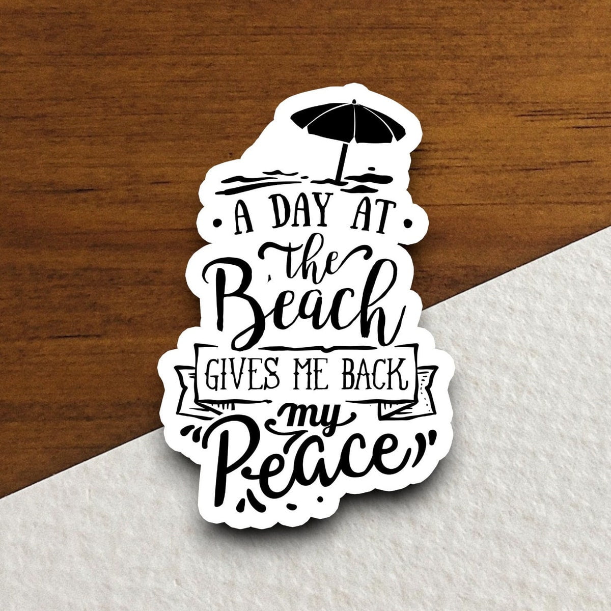 Maneki A Day At The Beach Sticker, Vacation Sticker, Travel Sticker ...
